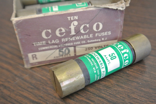 LOT of 8 CEFCO REN50 RENEWABLE FUSE / 50A / 250V / NEW SURPLUS ...