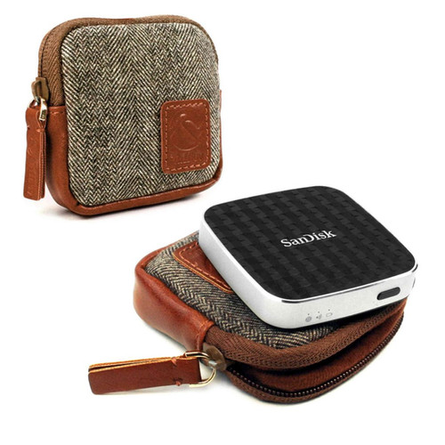 Tweed Travel Case for Chromecast/Chromecast Audio/Mu Duo Charger -Brown ...