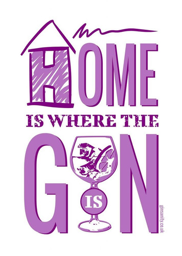 Gin Poster: Home is where the Gin home is (Poster [Size A3]) | Tuff Luv
