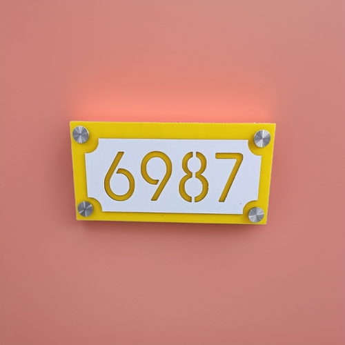 High Quality House Number Signs - Designer White ACP, Solid Color Acrylic