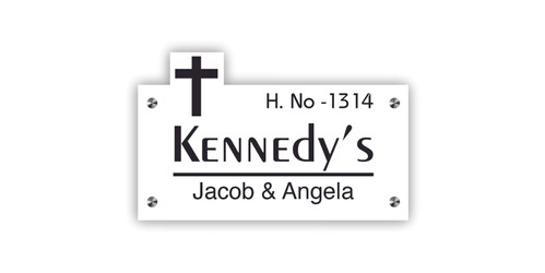 Name Plate with Christian Symbol - Acrylic Name Plate - Best for Hou ...