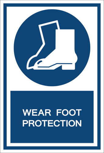 Wear foot protection sign | Signageinfra