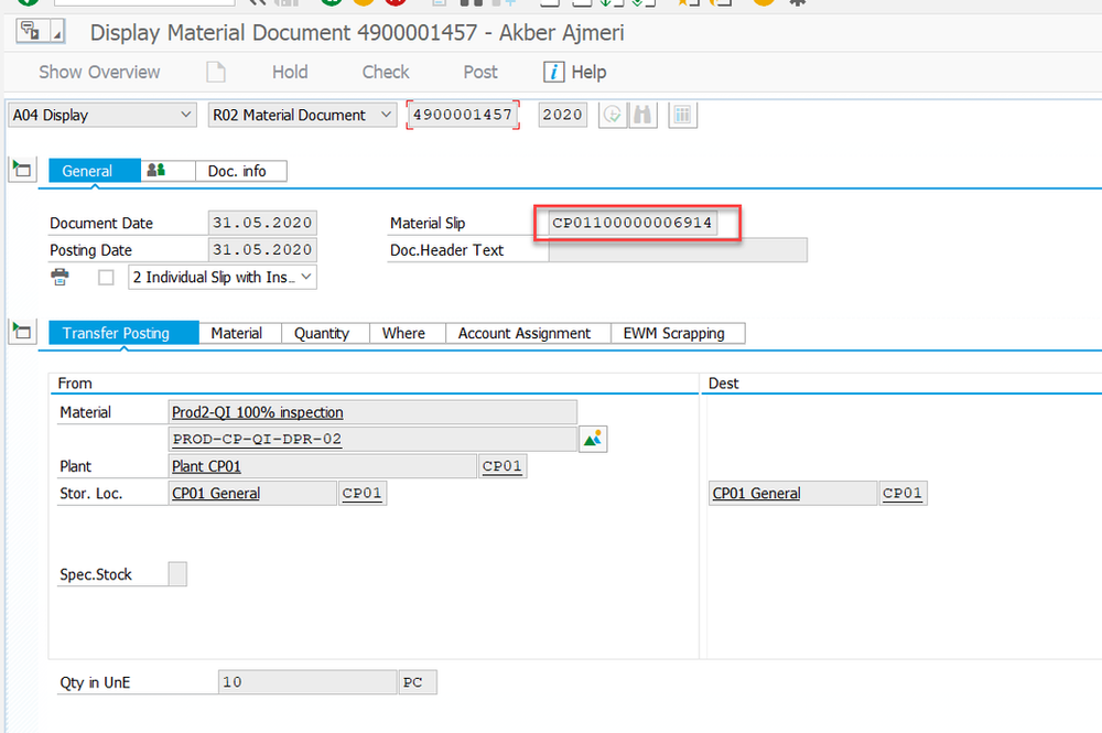 SAP EWM QM Integration with DMR, SKIP lot and Workflow