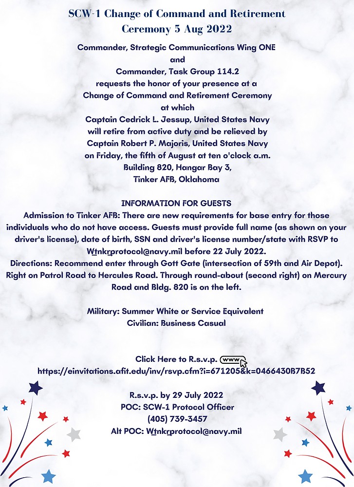 SCW-1 Change of Command and Retirement Ceremony 5 Aug 2022