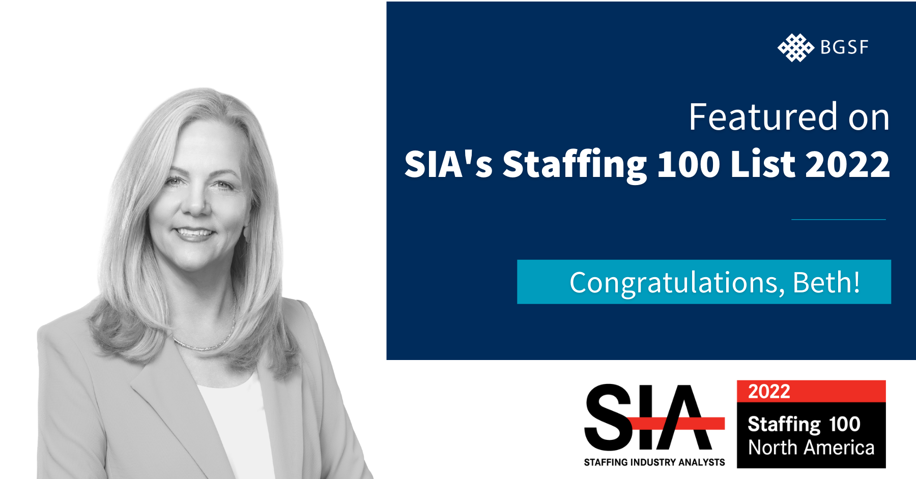 Beth Garvey Featured on the 2022 SIA Staffing 100 List