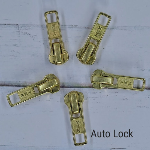 YKK #5 Gold Auto Lock Slider for Metal Zipper - pkt of 5 | Zippers On ...