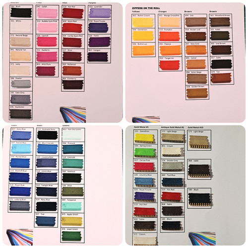 Colour Chart YKK Zippers by the metre | Zippers On The Roll