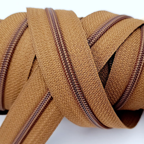 YKK #4.5 Nylon Zipper Chain Brown Leaf Colour 858 | Zippers On The Roll