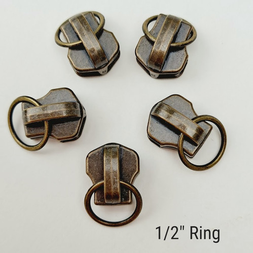 YKK #5 Antique Gold 1/2" Ring Slider for Metal Zipper - pkt of 5 ...