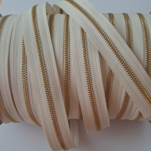 YKK #5 Metal Zipper Cream 571 Gold | Zippers On The Roll