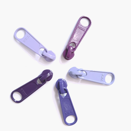 YKK #4.5 Long Pull Slider in shades of Purple - pkt of 5 | Zippers On ...