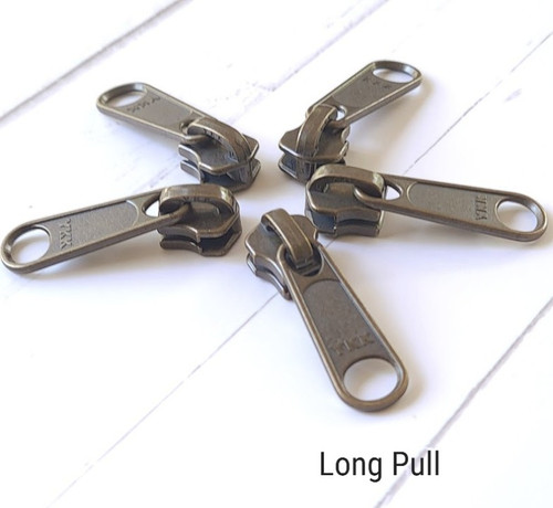 YKK #5 Antique Gold Long Pull Slider for Metal Zipper - pkt of 5 ...