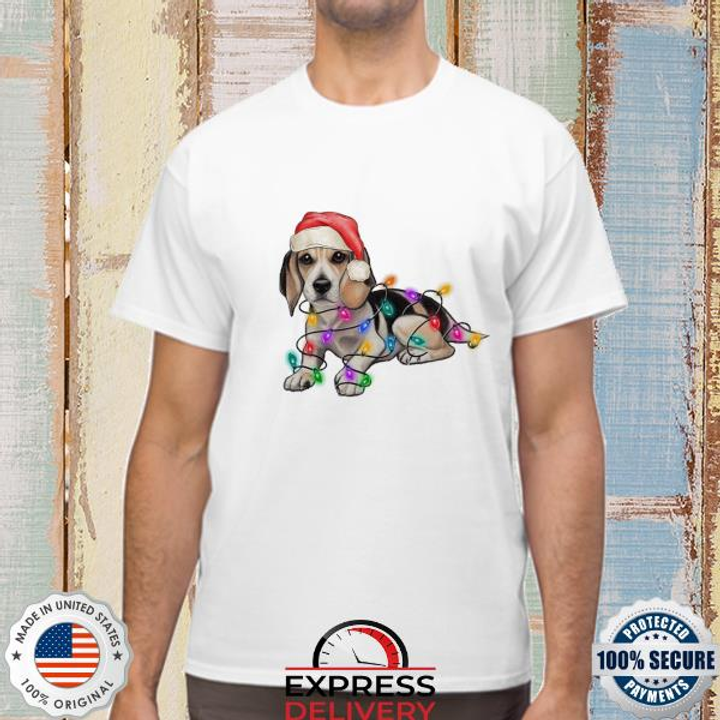 Santa Beagle 2022 Christmas Tree Lights sweater