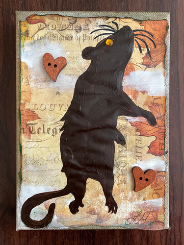"Ratbert". Original Mixed Medium Artwork. | faebella