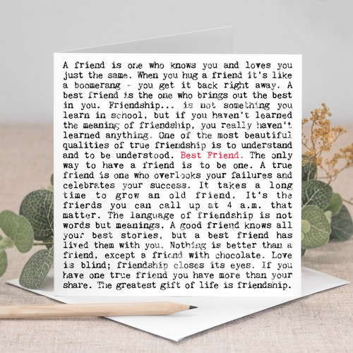 Best Friend Friendship Card | Personalised Bestie Birthday Greetings ...