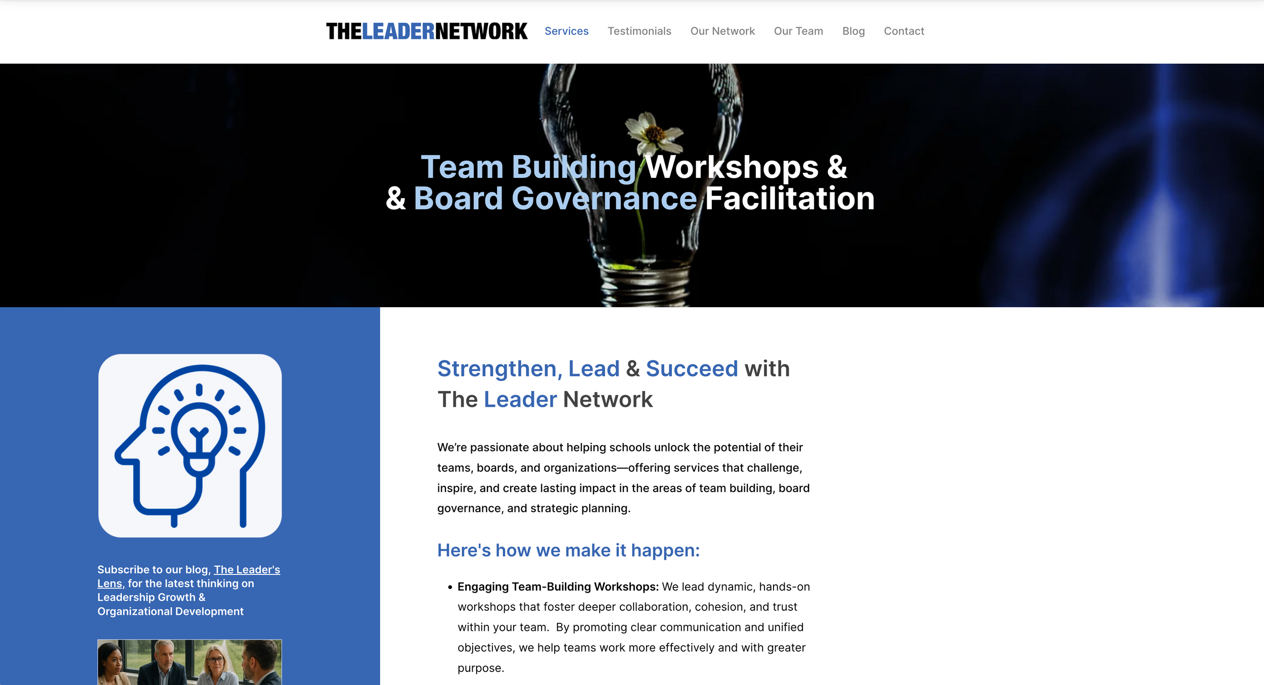 Team Building Workshops & Board Governance Facilitation | TheLeaderNetwork