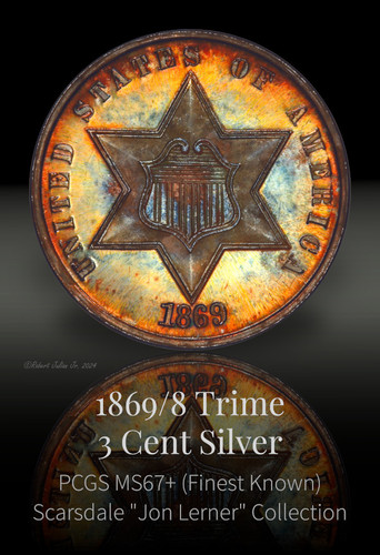 Silver 3 Cent Piece (Trime) - 1869/8 - Commission | RJJ Numismatic Art