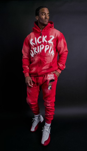 Red Sun Dried Drippin Zip-up Suit | Kickz Drippin UNLTD