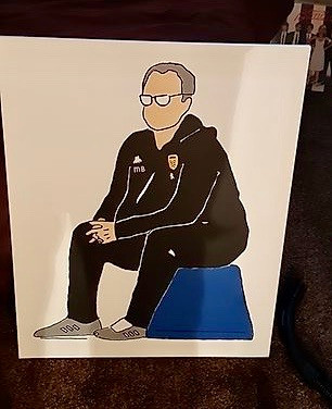 'BIELSA ON HIS BUCKET' hand painted canvas. 76 x 61cm | Burley Banksy