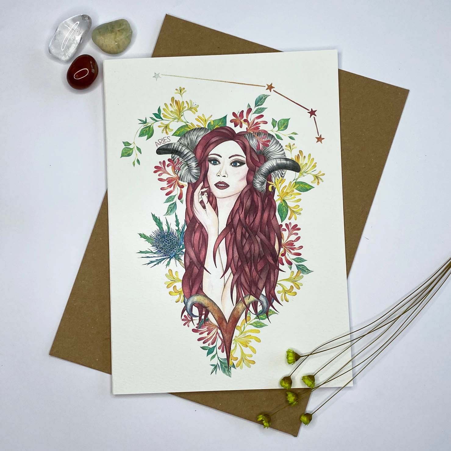 Scorpio Goddess Card/ Mini Print Paper Birthday Cards etna.com.pe