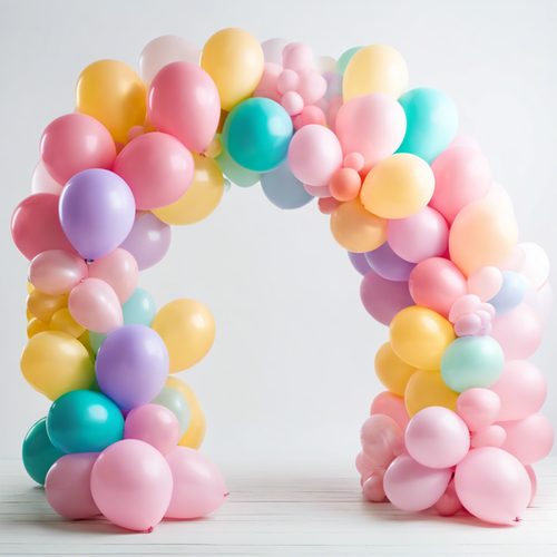 Pastel Rainbow Balloon Arch | Elegant Scenery
