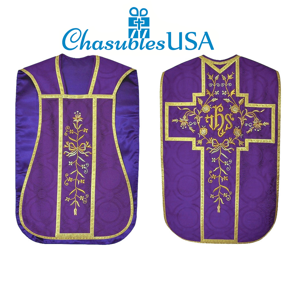 Fiddleback Chasuble & Low Mass Set | chasubles-usa