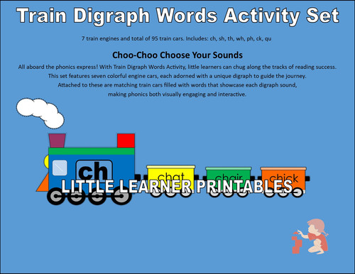 Train Digraph Words Activity Set | Little Learner