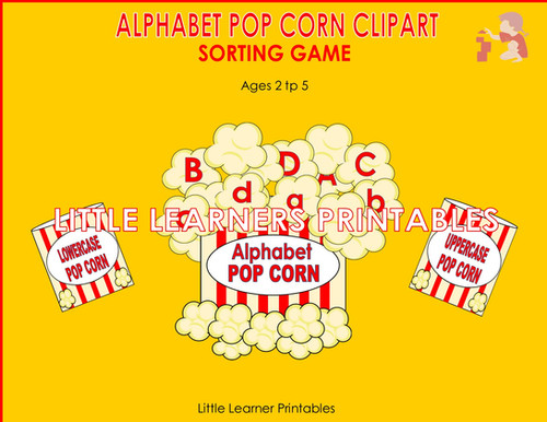 Upper and Lowercase Popcorn Sorting Game | Little Learner