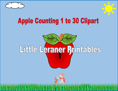 Numbered Apples 1 to 30 Clipart | Little Learner