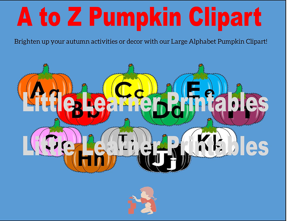 Large Alphabet Pumpkins A to Z Clipart | Little Learner