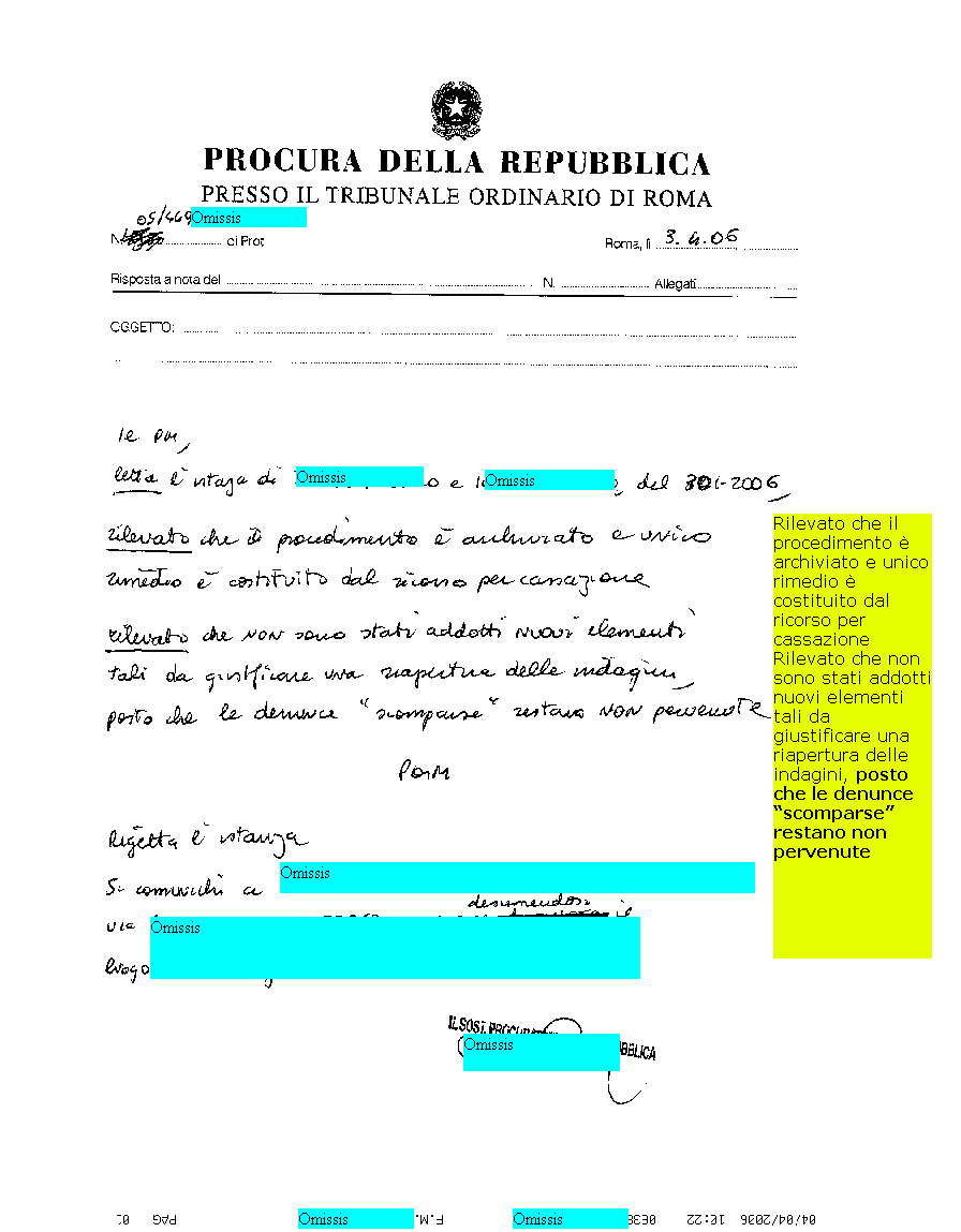 La Procura Militare di Roma