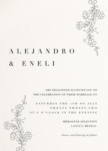Eneli Standard Invitation Card Sample | Modest Paper