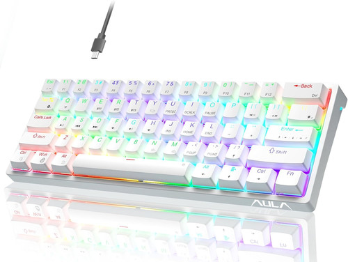 AULA F3261 - WHITE (61 Keys Hot-swappable / Blue switch ) | JAWECOM PC