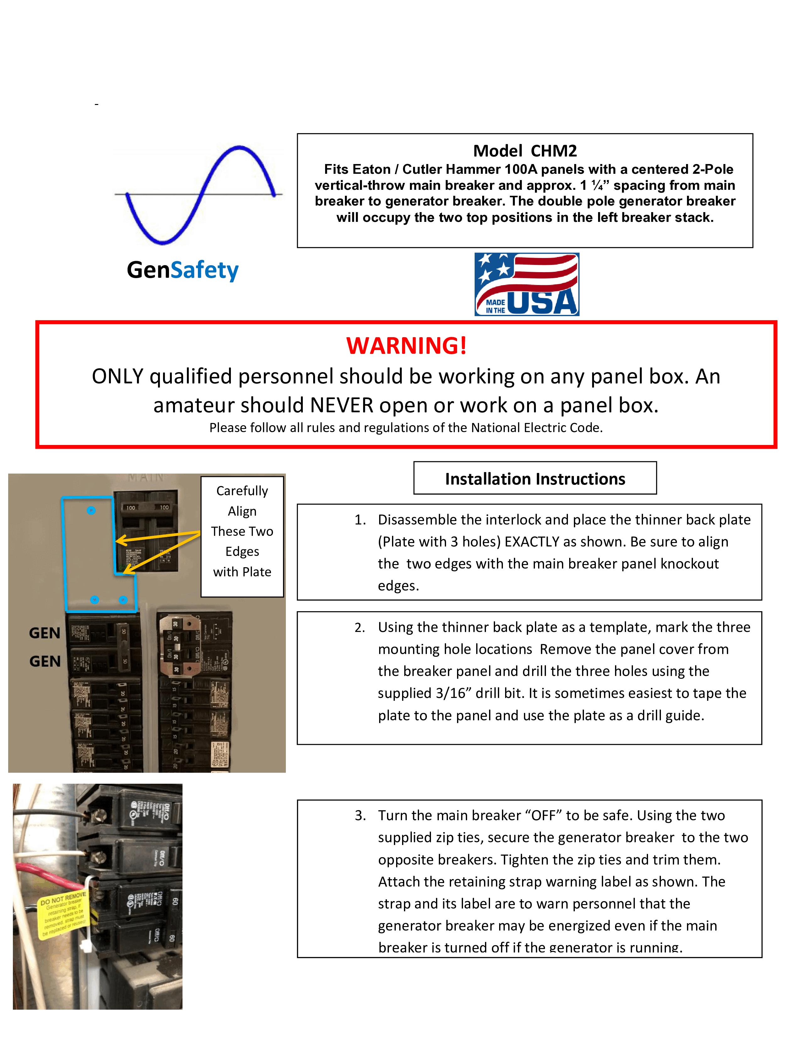 CHM2 Generator Breaker Interlock Kit | GenSafety