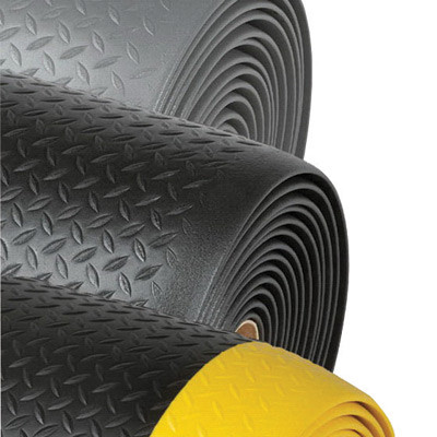 NoTrax 2' X 60' Black And Yellow 1/2" Thick Dyna-Shield | Bayshore Safety