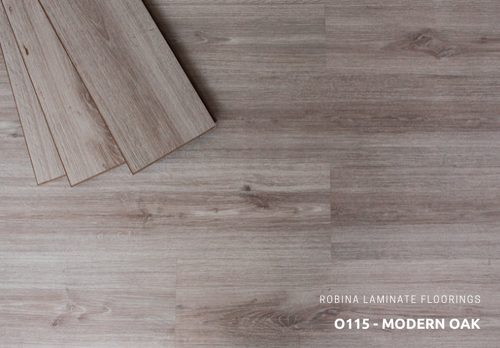 พื้นลามิเนต 8 มม. ลายไม้ สีเทา O115 Modern Oak | Pergo (Thailand)