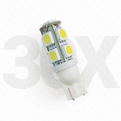 Bulk Pack (30 pcs) of 921 LED Bulbs, With T10 Connector | 9 LEDs | Red ...