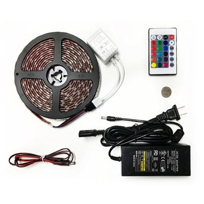 16ft Roll of 10mm RGB LED Strip | With Wireless IR Remote (Kit) | Red ...