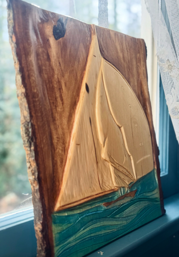 Low-relief Sailboat Carving | Farrow House Design