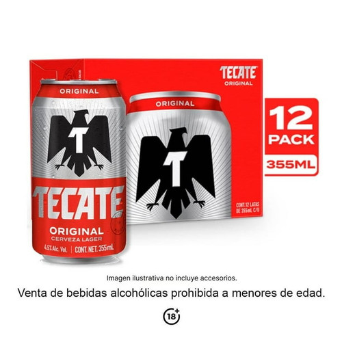 Tecate Original Lager Beer 12 Pack Can 355 Ml | groceriesBDC