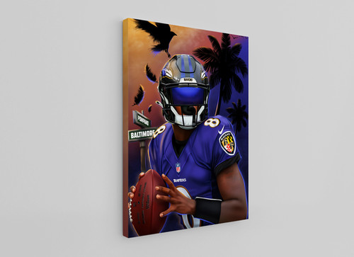 "Lamar Jackson" Canvas | Ced Da Vinchi