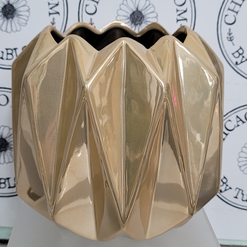 Gold Angular Pot | Chicago Bloom