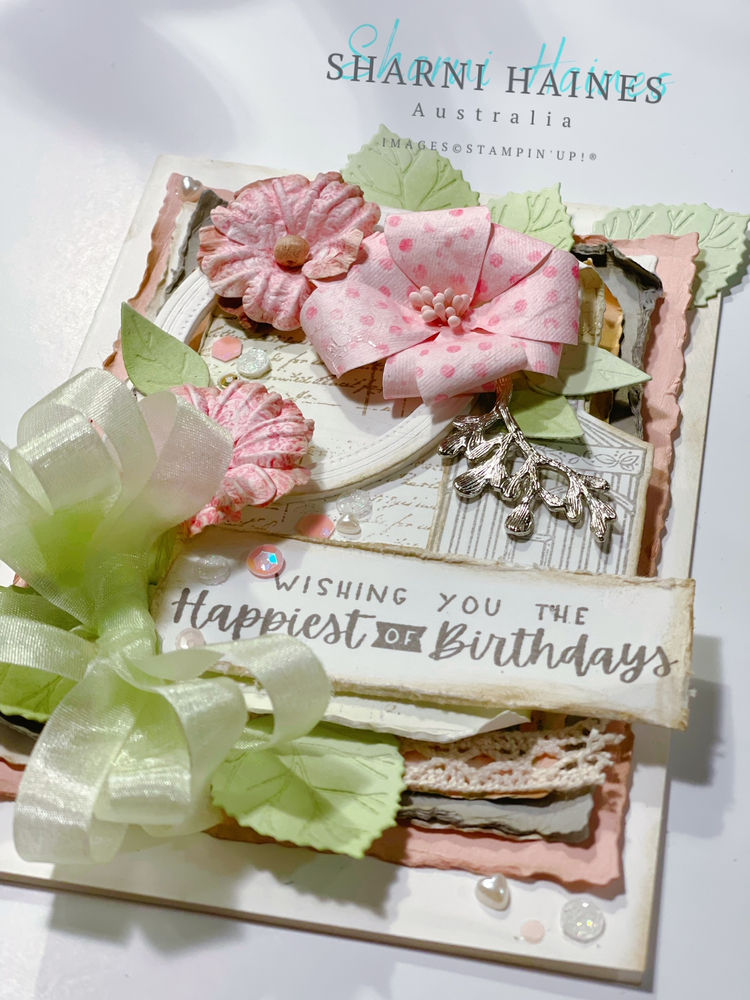 Shabby Chic Card using Deckled Rectangle Dies