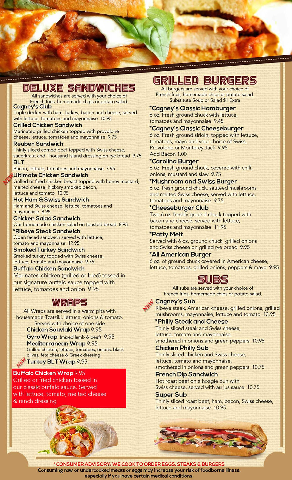Midway Menu | Cagneys Kitchen