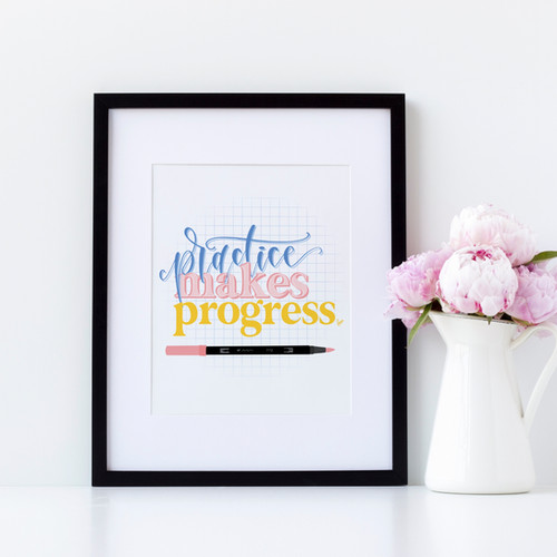 Practice Makes Progress - Digital Art Print | June & Lucy