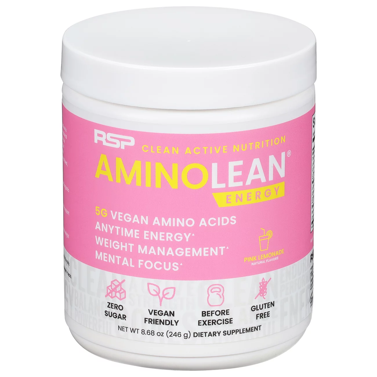 RSP Nutrition AminoLean Energy (25 Servings), Pink Lemonade | AA Lovell