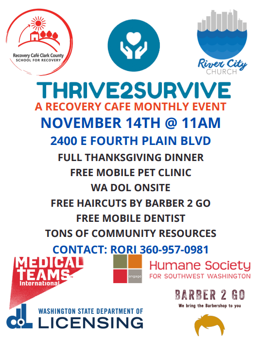 Thrive2Survive: A RECOVERY CAFE MONTHLY EVENT