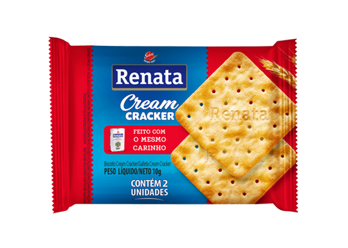 Biscoito Cream Cracker 2 x 2 Renata 10g Caixa c/ 360 saches ...