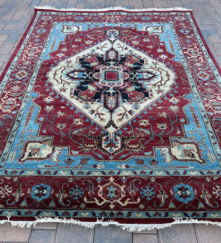 Modern Area Rug, Persian Heriz Design, Handmade in India (Also Sold as ...