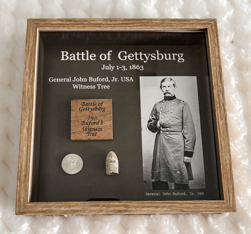 General John Buford, USA, Oak Witness Tree Shadow Box | Gettysburg ...